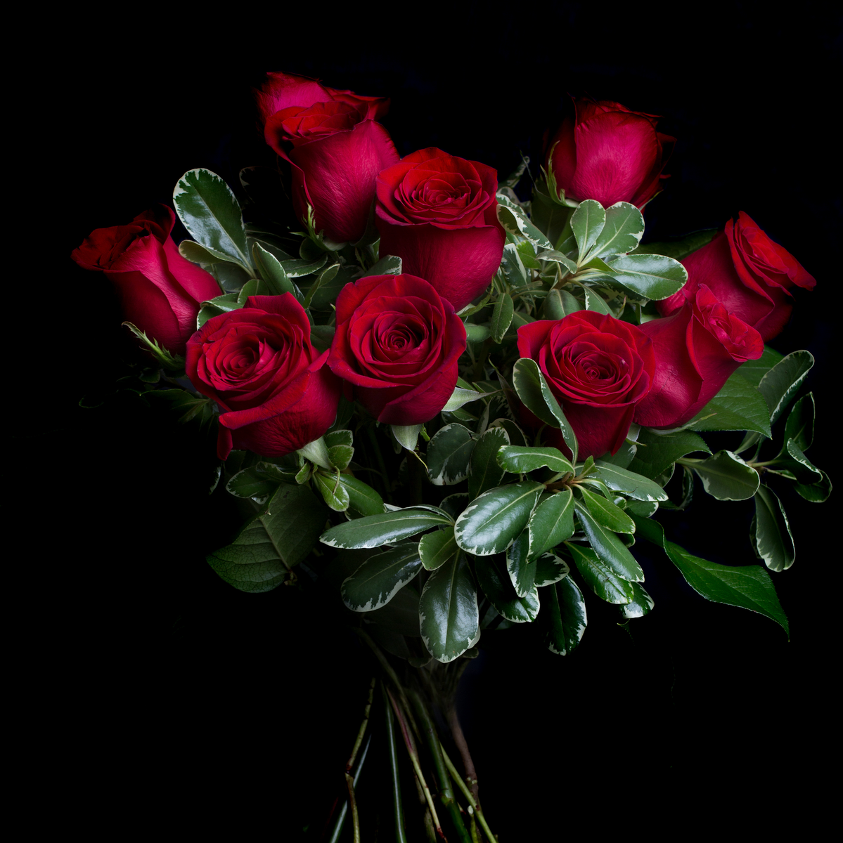 Long Stem Red Roses Flower Bouquet | The Mandarin Flower Shop by ...